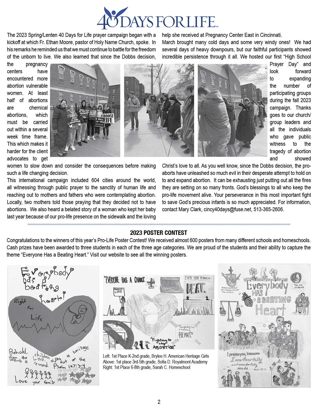 Newsletter Summer 2023 - Cincinnati Right to Life