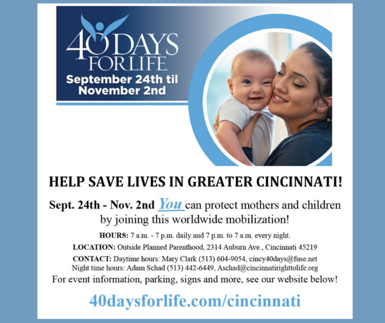 40 Days for Life Fall 2025 - Cincinnati Right to Life